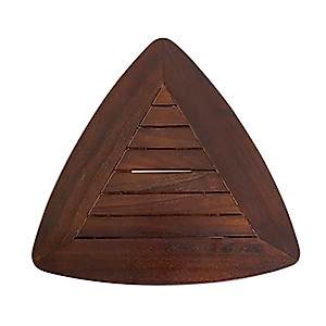 ALA TEAK Wood Bath Spa Shower Stool Corner Bench Stool Fully Assembled