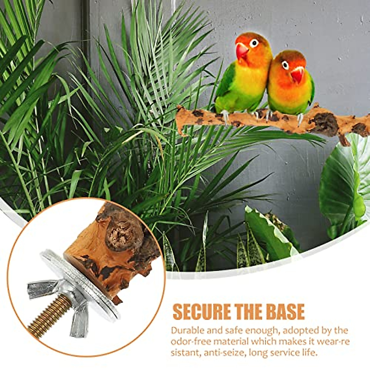 PATKAW Natural Wood Parrot Perch 2pcs Bird Wood Stand Branches Bird Cage Hanging Perch Bird Wooden Chew Toy for Pet Bird Cage Hammock Climbing Toy