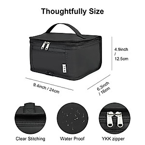 NOL Natural Organic Lifestyle Small Lunch Bag Mini Lunch Box Insulated Lunch Bag for Men/Women Leakproof Cooler Tote Bag Lightweight Nylon Waterproof Lunch Box For Work, Black