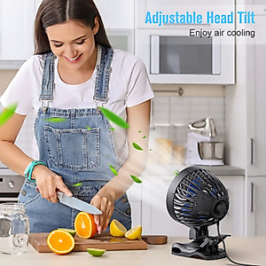 BESKAR Portable Clip on Fan - 6 inch Personal USB Fan with CVT Speeds, Adjustable Tilt, Quiet Operation Small Cooling Fan for Office Desk Dorm Bed Stroller -Supercar Clamp