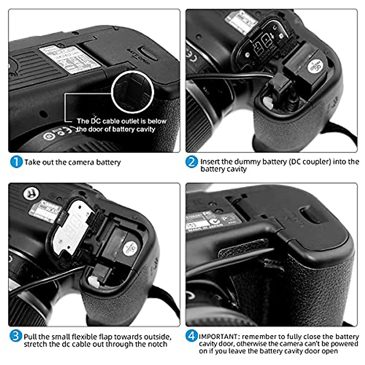 Glorich ACK-E6 AC Power Adapter DR-E6 DC Coupler LP-E6 LP-E6N Dummy Battery Power Supply Kit for Cameras Canon EOS R6 R5 R 90D 80D 7D Mark Ⅱ 7D 70D 6D 60D 5D Mark Ⅳ 5DS, with Fully-Decoded Smart Chip