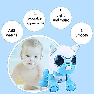 SPYMINNPOO Robot Dog Toy,Electronic Robot Dog Pet Toy Smart Kids Interactive Walking Sound Puppy with LED Light Educational Toy Gift Robot Dog Toy for Kids Children (Blue)