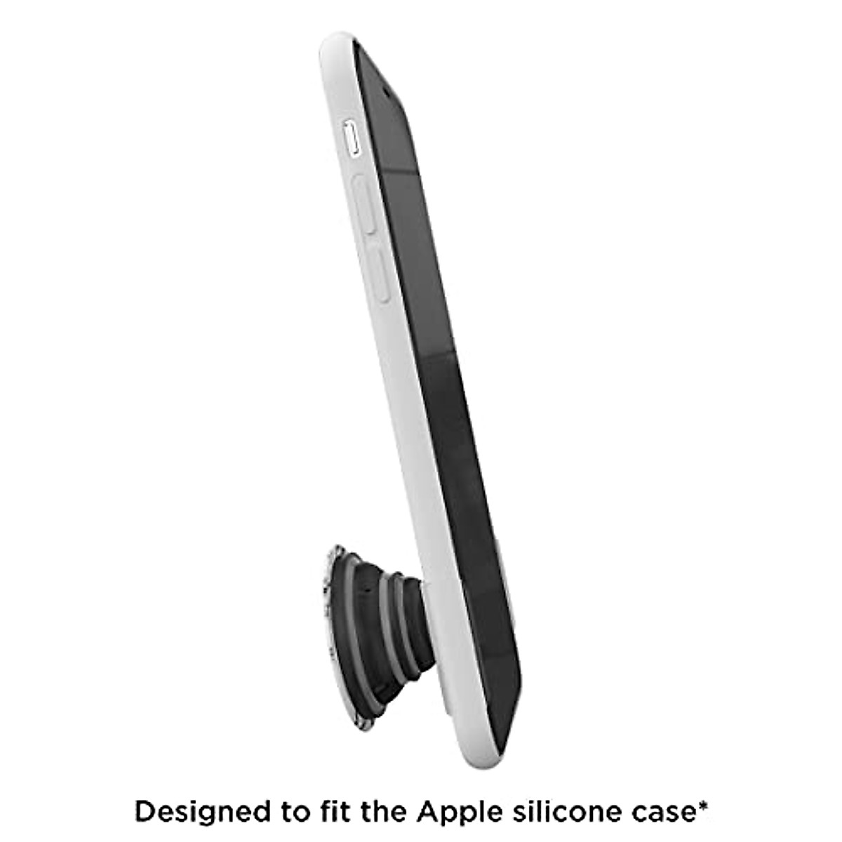 PopSockets Phone Grip Slide for Phones and Cases, Sliding Phone Grip with Expanding Kickstand, PopSlide for Apple Silicone Case, iPhone Xs Max - Clear Day