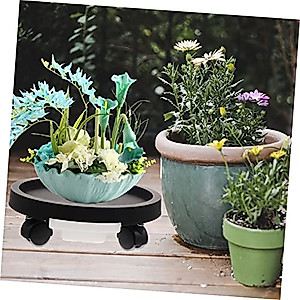 Yardwe Pot Stand with Casters Potted Plants Round Planter House Plants Heavy Duty Plant Caddy with Wheels Flowerpot Caddy Garden Planter Trolley Base Plate Trolley Tray Pot Tray Manual Pp