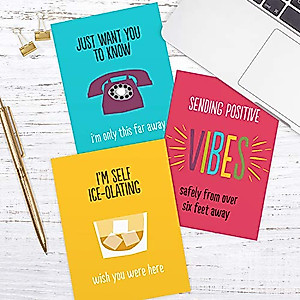 Motivational Quarantine Greeting Cards/Set Of 12 Day Brightening Cards / 5" x 7" Bright Encouraging Cards For COVID-19