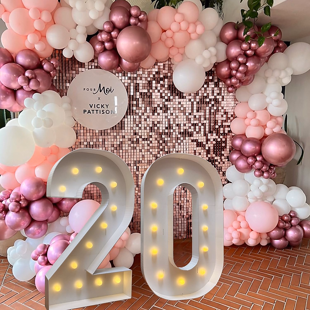 ZUOVAOV 4FT Marquee Number Lights, Large Balloon Mosaic Digital Signs, DIY Digital Kit for Birthday Party Decorations, Baby Shower Background Decorations (4FT, Number 2)
