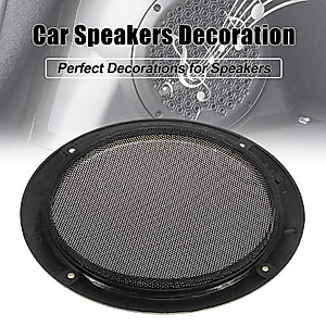 X AUTOHAUX 2pcs 6.5" Gold Tone Car Audio Speaker Cover Mesh Subwoofer Grill Horn Glossy Guard Protector
