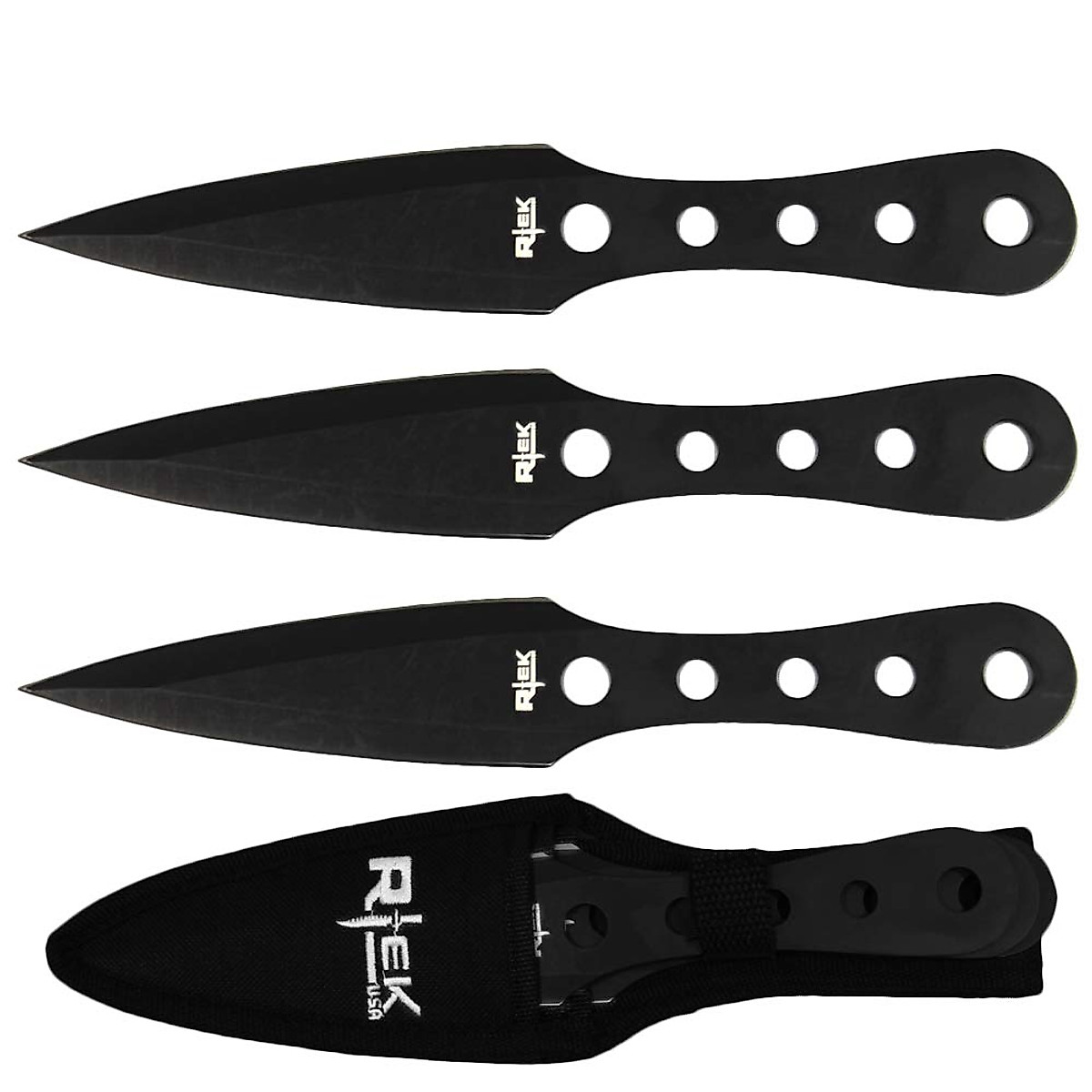 3 6.5" Black Jack The Reaper Combat Tactical Throwing Hunting Knives Knife Set