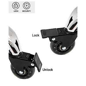 Rolling Stool with Backrest VAPAA TAIDE 450 Lbs High Weight Capacity PU Leather Roller Seat and Heavy-Duty Crystal Universal Wheels for Men Women Boy Girl Furniture Gift, Home Office Black