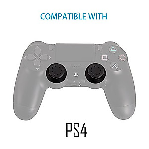 PS4 FPS Games Accessories Kit Anti Slip Silicon Analog Stick Thumb Grips Set with Trigger Extensions for Playstation 4 / Slim/Pro Controller (Black)