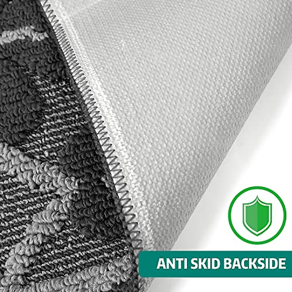 EGOBUY 47x19 Inch/31x19 Inch Kitchen Mat Rugs Made of Polypropylene 2 Pack Soft Kitchen Rug Set Specialized in Anti Slippery & Machine Washable for Home Kitchen, Grey