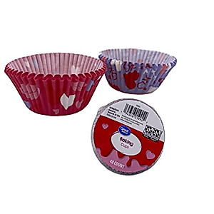 The ULTIMATE Valentine's Day Baking Bundle Set Featuring Pillsbury Funfetti Vanilla Cake Mix, Pillsbury Funfetti Vanilla Frosting with Sprinkles, Pillsbury Funfetti Brownie Mix, Kiss Lips and Happy Valentine's Day Cupcake Liners and Heart Shaped Measuring