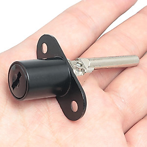 FMHXG 2PCS Drawer Lock Cabinet Lock Core with Key Desktop File Suitable for Wardrobes Furniture Storage Cabinets Display Cabinets Alloy Black