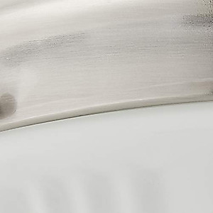 Westinghouse 6721000 Two-Light Flush-Mount Interior Ceiling Fixture with Pull Chain, Brushed Nickel Finish with Frosted Fluted Glass, Diameter: 8.75 Inches