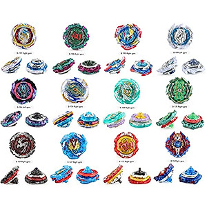 Battling Tops Box Set, Burst Gyro Toys 12 Spinning Tops + 2 Launchers + Stickers Combat Battling Game with Portable Box Gift for Kids Children Boys 499