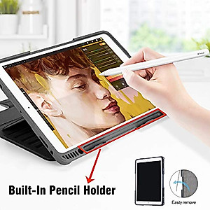 OCYCLONE Protective Case for iPad Air 3rd Generation and iPad Pro 10.5 inch, 7 Viewing Angles Magnetic Stand with Pencil Holder, Black