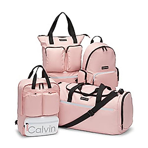 Calvin Klein Women's Basic Side Front Zipper Pocket Backpack, Mellow Rose, One Size