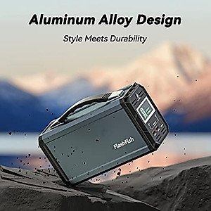 300W Solar Generator, FlashFish 60000mAh Portable Power Station Camping Potable Generator, CPAP Battery Recharged by Solar Panel/Wall Outlet/Car, 110V AC Out/DC 12V /QC USB Ports for CPAP Camp Travel