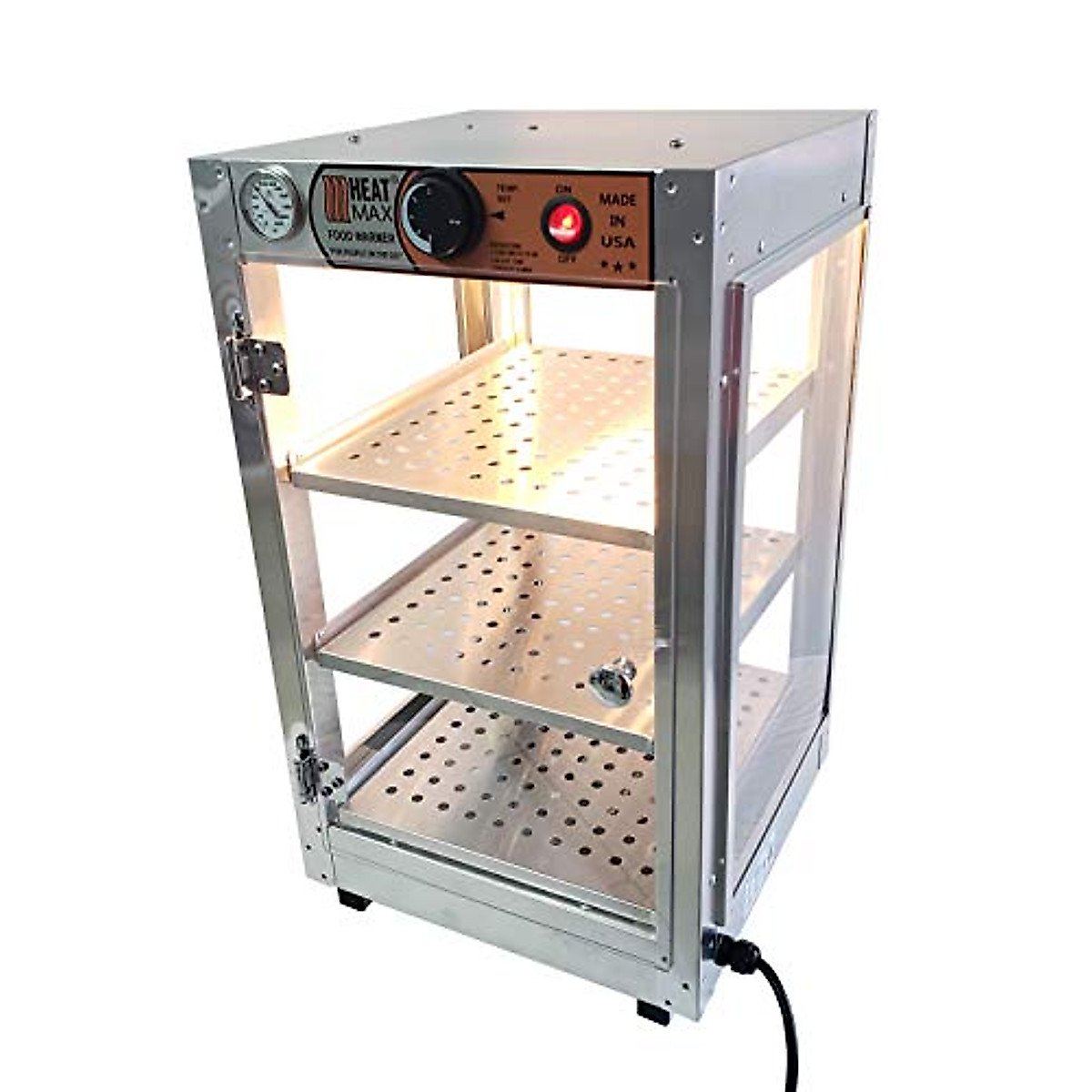 HeatMax 141424 Commercial Food Pizza Pastry Warmer Display with Delicious Sign