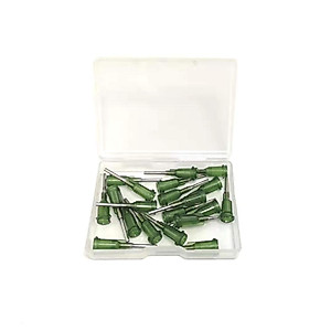 20 Pack - 14 Ga 1/2 Inch Blunt Tip Dispensing Needle with Luer Lock,Olive