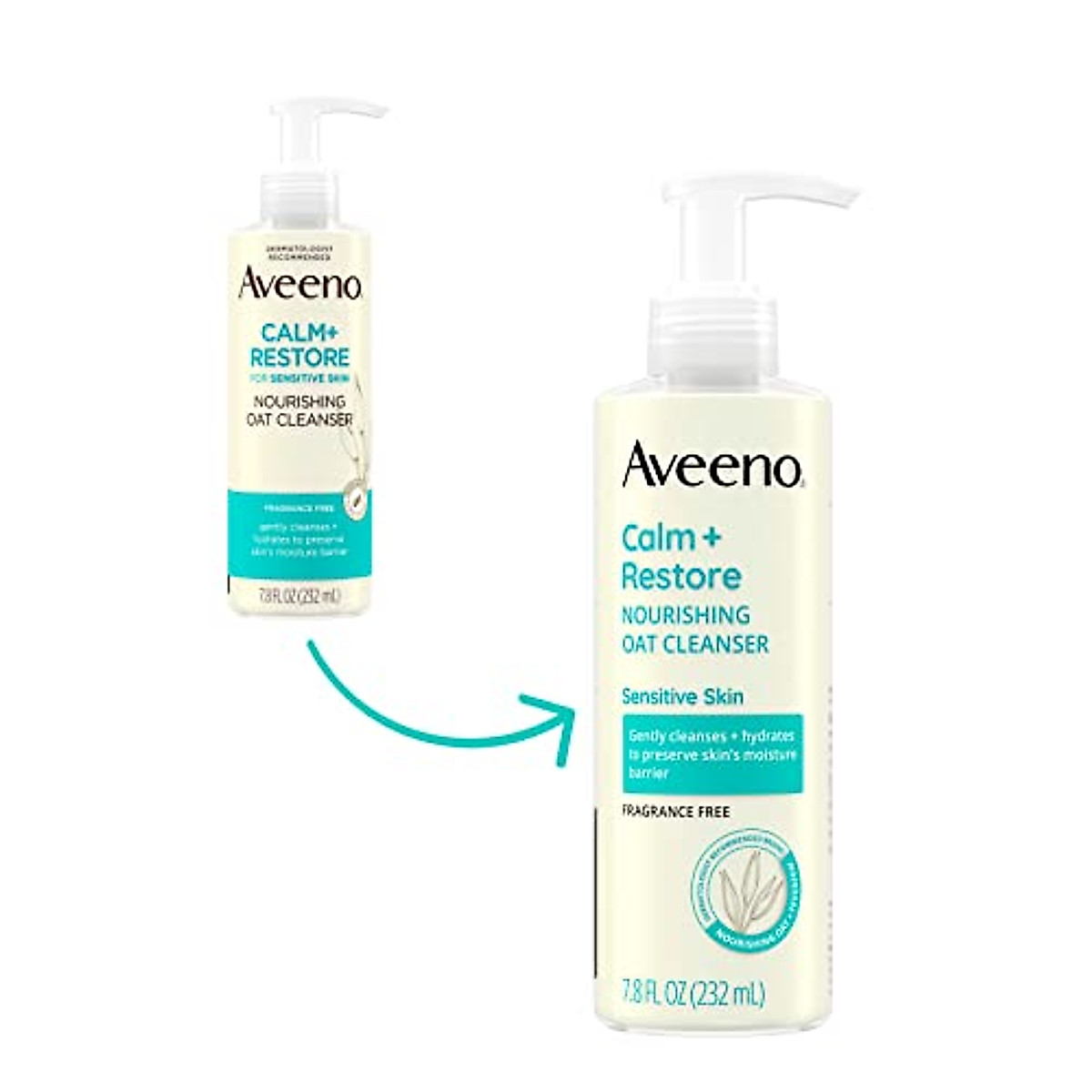 Aveeno Calm + Restore Triple Oat Hydrating Face Serum for Sensitive Skin, Gentle and Lightweight Facial Serum to Smooth and Fortify Skin, Hypoallergenic, Fragrance- and Paraben-Free, 1 fl. Oz