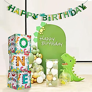 1st Birthday Balloon Box Decorations, One Boxes for 1st Birthday Boys, Dinosaur Birthday Party Supplies Balloon Boxes Dinosaur Birthday Banner Dinosaur Party Favors First Birthday Decorations for Boy