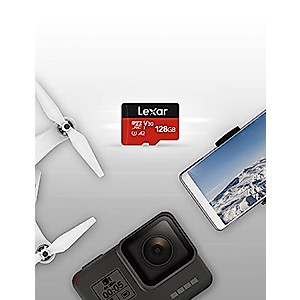Lexar 128GB Micro SD Card, MicroSDXC Flash Memory Card with Adapter Up to 160MB/s, A2, U3, V30, C10, UHS-I, 4K UHD, Full HD, High Speed TF Card for Phones, Tablets, Drones, Dash Cam, Security Camera