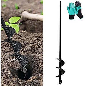 Auger Drill Bit, Auger Post Hole Digger, Auger Drill Bit for Planting 1.5''x18'' (4x45cm) Extended Garden Drill Auger Spiral Long Drill Bit Great Options for Planting 3/8” Hex Dril