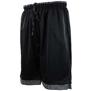 Mens Active Athletic Mesh Training Shorts (4X-Large, 412-Black)