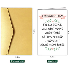 Funny Wedding Congratulations Card for Friend, Wedding Card for Couple, Bride Shower Card, Congrats Engagement Card, Will Stop Asking When You're Getting Married
