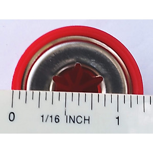 Quadrapoint Hub Cap compatible with Popular Red Wagon Brand Plastic & Folding Wagons 7/16" RED (NOT for Wood or Steel Wagons) (red)