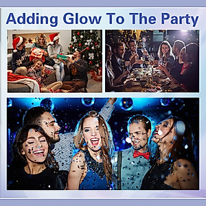 HOSAILY Glow in The Dark Face Body Glitter Gel, UV Body Glitter Glow in The Dark, Sparkling Neon Body Glitter for Women, Luminous Sequins Chunky Glitter Makeup Festival Party Rave Accessories (White)