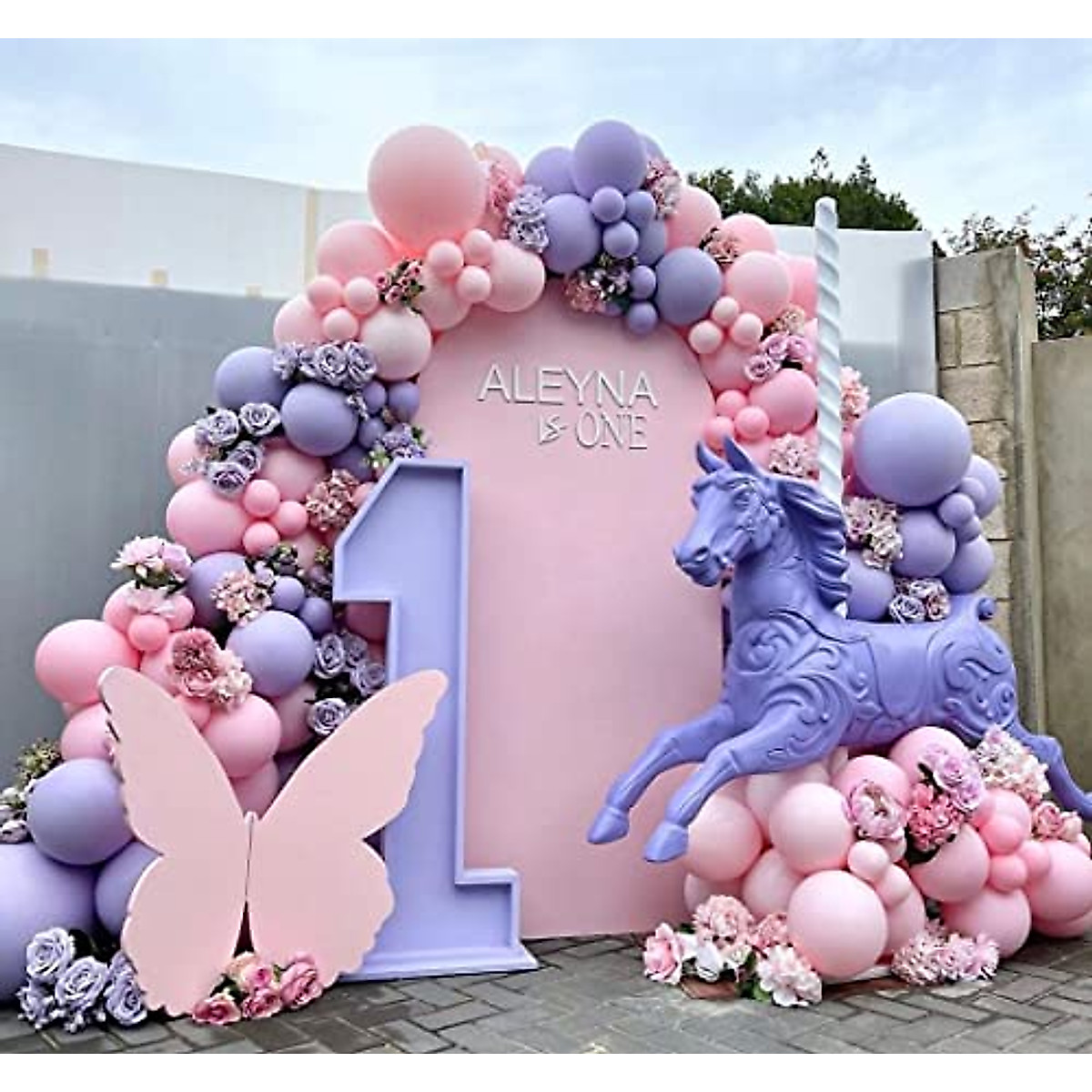 Purple Balloon Garland Kit - Double Stuffed Lavender Balloons Different Sizes 18/12/5 Inch Lilac Balloon Arch Latex Balloons For Birthday Baby Shower Wedding Bachelorette Party Decorations