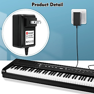 PKPOWER AC Adapter for Yamaha Ydp-131 Ydp-213 YDP-S30 YDP-140 YDP-141 YDP-142 YDP142 YDP-S31 Keyboard, Power Supply for Williams Allegro 1 2, Legato 88-Key Digital Piano Wall Home Charger