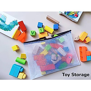 CHIF HAUTH 20pcs Mesh Zipper Pouch Bags, Waterproof Zipper Bags in A4 Size, Ideal for Organizing Office Supplies, Cosmetics, Stationery, and Board Games Storage