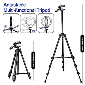 EMART 10" Ring Light with 55" Extendable Tripod Stands, 16 Colors RGB Camera Selfie Ring Light for Photography, Makeup, YouTube Video, Vlogging, Live Streaming