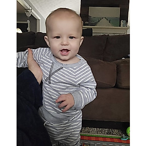 Pig Song Infant Baby Boy Clothes Long Sleeve Cotton Tops and Long Pants Set Fall Sweatsuits Outfits 3-6 Months Grey