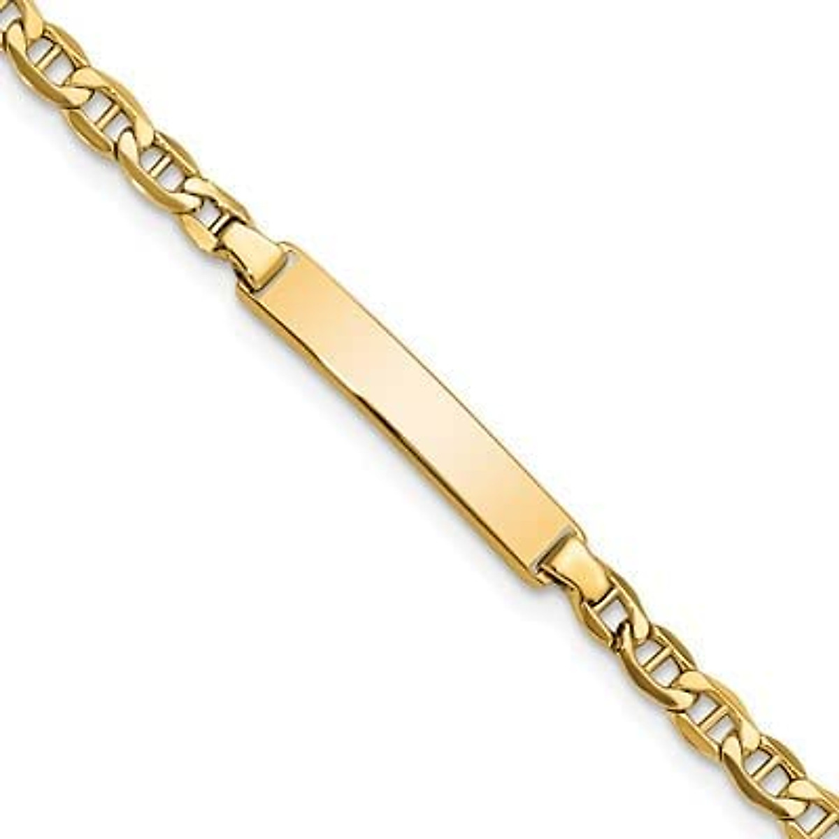 Brilliant Bijou 10k Semi-solid Anchor Link ID Bracelet