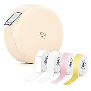 HPRT Label Makers Machine with 4 Tapes-Bluetooth Clear Label Maker Mini Waterproof Labels Compatible with iOS Android Home Office