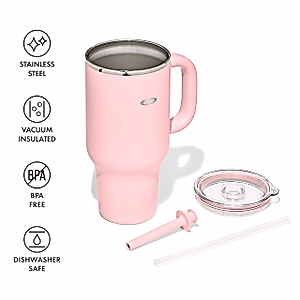 OXO Strive XL Tumbler with Handle – 40 oz. – Rose Quartz