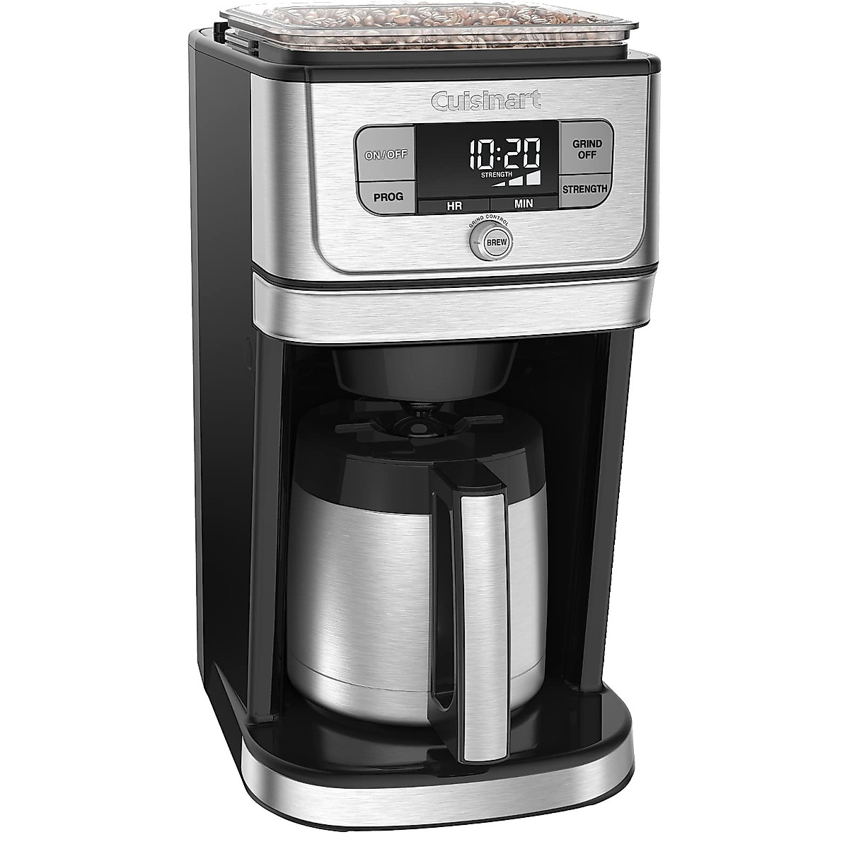 Cuisinart DGB850 Fully Automatic Burr Grind and Brew Thermal Coffeemaker (10 Cup) with Stainless Steel Coffee Canister Bundle (2 Items)