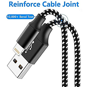 iPhone Charger Cord, USB A to Lightning Cable [Apple MFi Certified Approved] Nylon Braided Fast Charging Cable 12w 3ft Compatible iPhone 14 Plus/13 Pro Max/12 Mini/11 Promax/Xs Max/XR/X/8/7/6/5/iPad