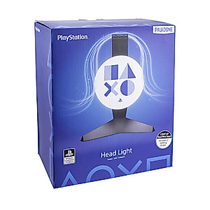 Paladone PlayStation Light Up Headphone Stand, Turns On When Headphones are Placed, USB Powered Headset Stand for Gamers, PlayStation Gaming Setup Desk Accessories