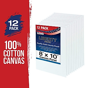 U.S. Art Supply 60 Piece Deluxe Acrylic Painitng Set wtih 12 Pack of 8" X 10" Professional Artist Quality Canvas Panel Boards, Aluminum Tabletop Easel, 24 Acrylic Colors, Acrylic Painting Pad