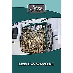 Kensington Slow Feed Hay Bag with Extra-Durable Nylon Straps Designed for Better Digestion, Colic-Free Feeding, 4 Flake, Black Ice