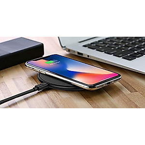 KEYMOX Qi-Certified Wireless Charger for iPhone13/ 12/12 Mini/12 Pro Max / SE, 11, 11 Pro, 11 Pro Max, XR, Xs Max, XS, X, 8, 8 Plus, 10W Fast-Charging Galaxy S20 S10 S9 S8, Note 10(No AC Adapter)