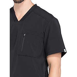 Cherokee Infinity Men Scrubs Top Tuckable V-Neck CK910A, L, Black