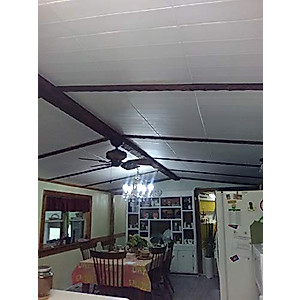 A La Maison Ceilings R104 Bead Board Foam Glue-up Ceiling Tile (256 sq. ft./Case), Pack of 96, Plain White