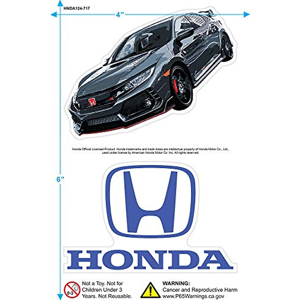 Honda Vintage Distressed Civic T Shirt & Stickers (Large) Light Blue