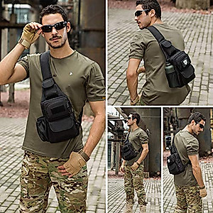 CamGo Tactical Chest Sling Bag One Strap Crossbody Daypack Mini Shoulder Backpack for Sport Daily Use